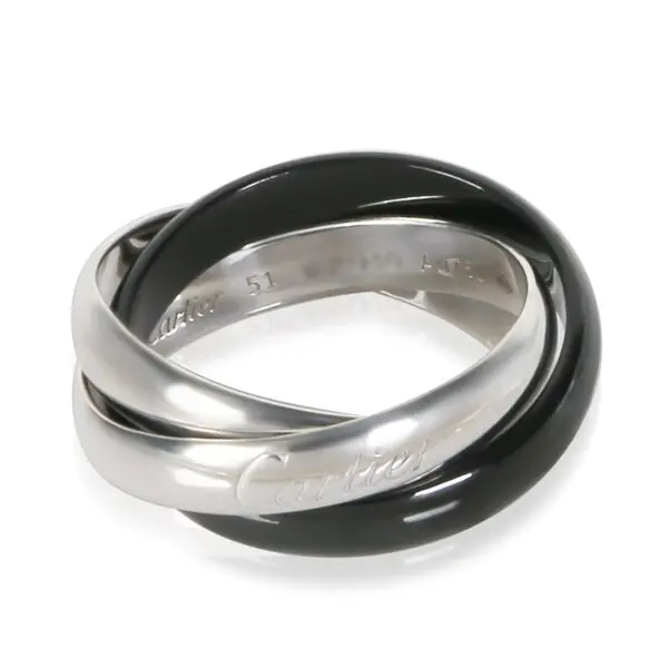 Cartier White Gold Classic Trinity Ring - White_gold/ceramic