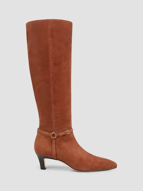FAVORITE DAUGHTER Lila 75mm Suede Knee-high Boots - Gingerbread