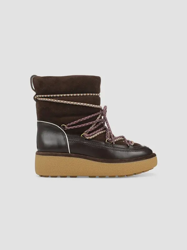 Veronica Beard Kirsta Suede Snow Boots - Espresso Multi