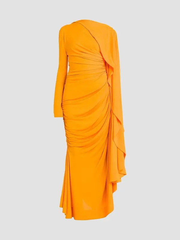 Bottega Veneta Draped Cape-sleeve Gown - Mandarin