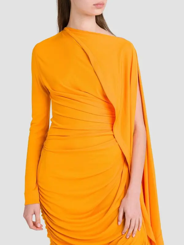 Bottega Veneta Draped Cape-sleeve Gown
