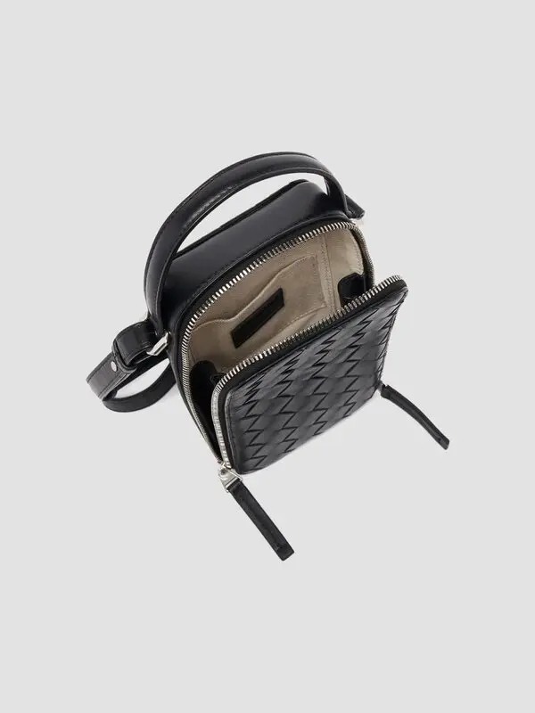 Bottega Veneta Getaway Phone Pouch - Black Silver