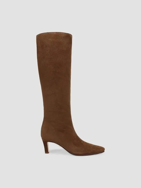 Veronica Beard Aisla 60mm Suede Knee-high Boots - Chestnut