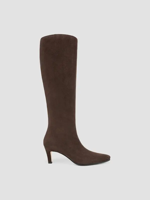 Veronica Beard Aisla 60mm Suede Knee-high Boots - Espresso