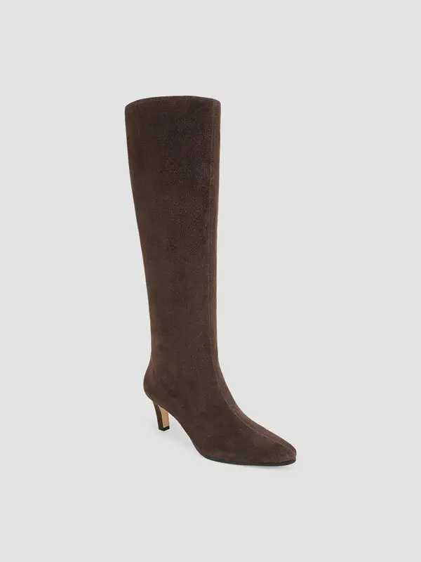 Veronica Beard Aisla 60mm Suede Knee-high Boots - Espresso