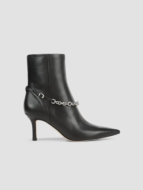 FAVORITE DAUGHTER Tate Leather Zip Short Booties - Black