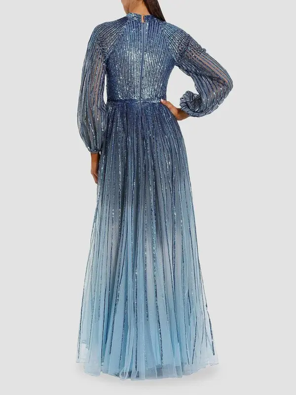 Mac Duggal Evening Ombré Mesh A-line Gown