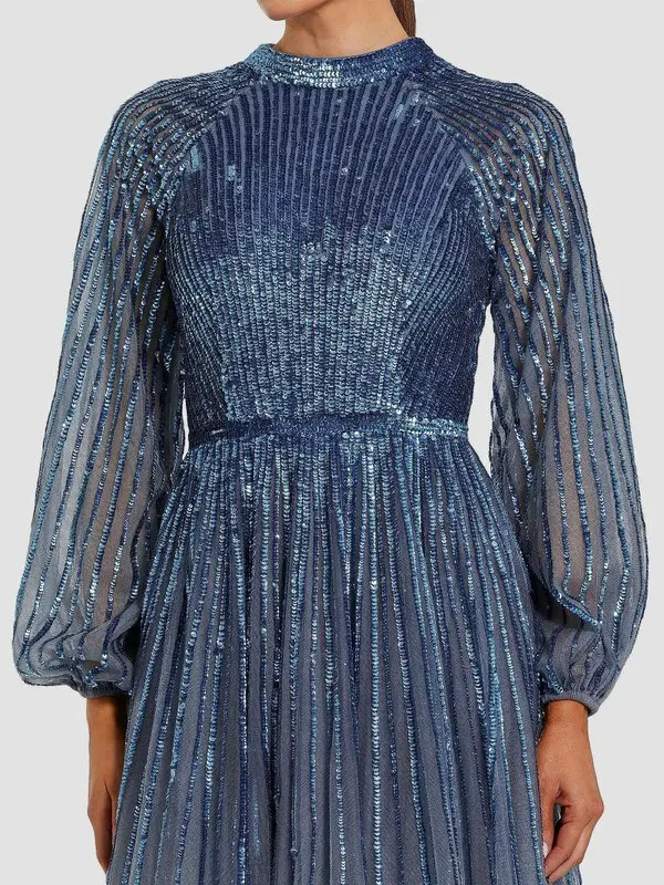 Mac Duggal Evening Ombré Mesh A-line Gown