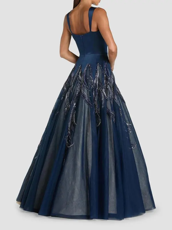 Mac Duggal Sequin & Bead-embellished Ball Gown