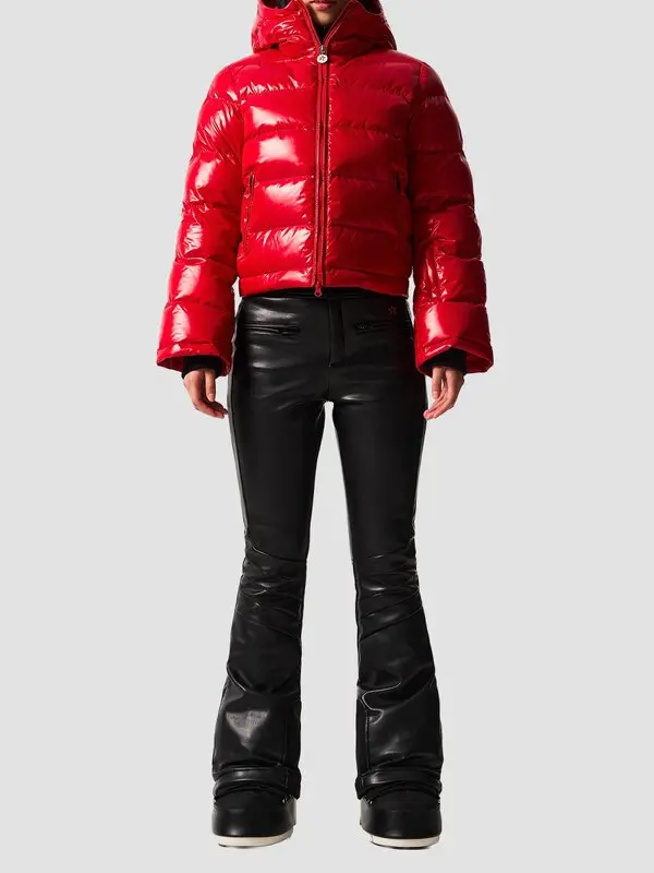 Perfect Moment Polar Flare Houndstooth Ski Jacket - Red