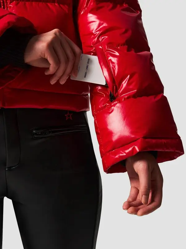 Perfect Moment Polar Flare Houndstooth Ski Jacket - Red