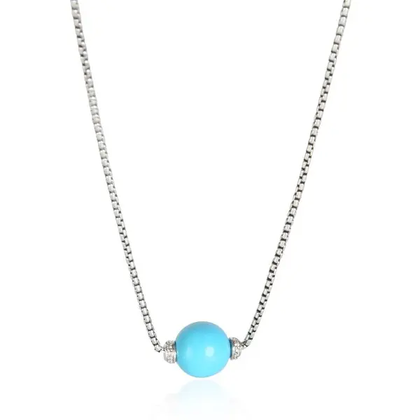 David Yurman Sterling Silver Diamond Solari Necklace - Sterling_silver