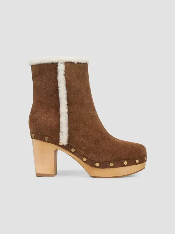 Veronica Beard Glinda Shearling-lined Suede Ankle Boots