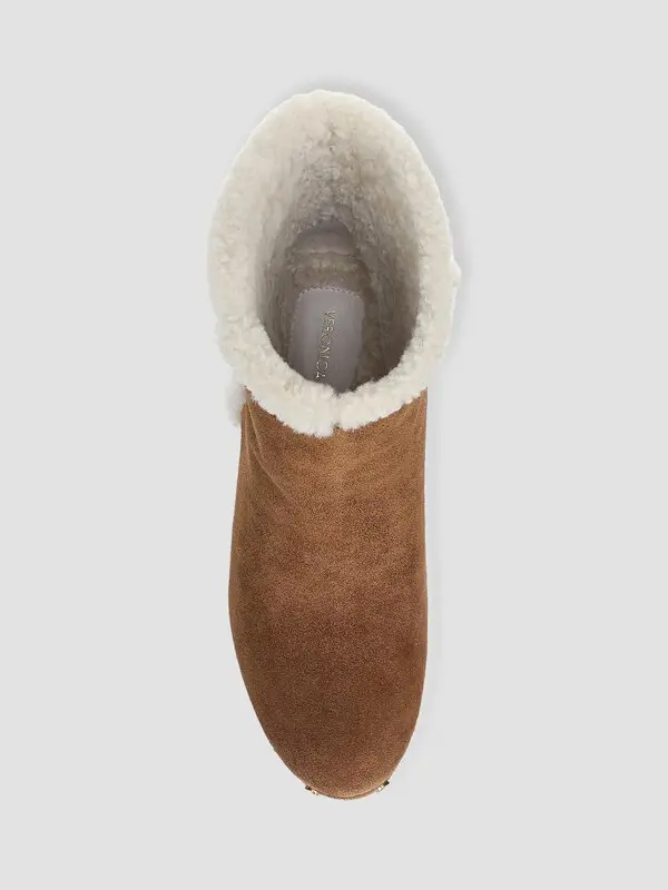 Veronica Beard Glinda Shearling-lined Suede Ankle Boots
