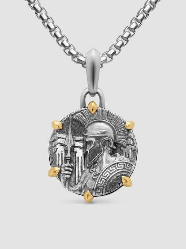 David Yurman Ares Amulet In Sterling With 18k Yellow Gold, 26.4mm - Silver