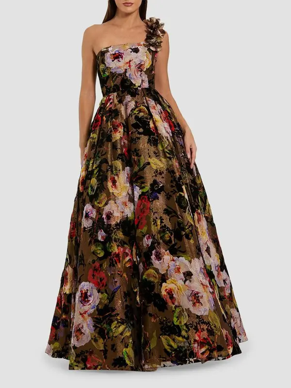 Mac Duggal Floral Organza Gown