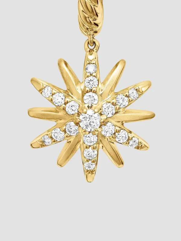 David Yurman Starburst Drop Earrings In 18k Yellow Gold With Diamonds