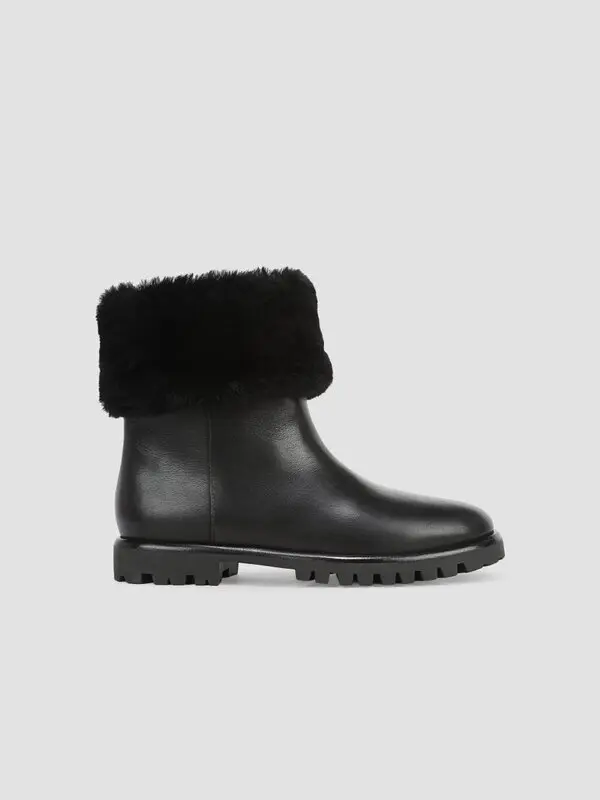 Vince Cameron 25mm Leather & Shearling Lugsole Boots - Black