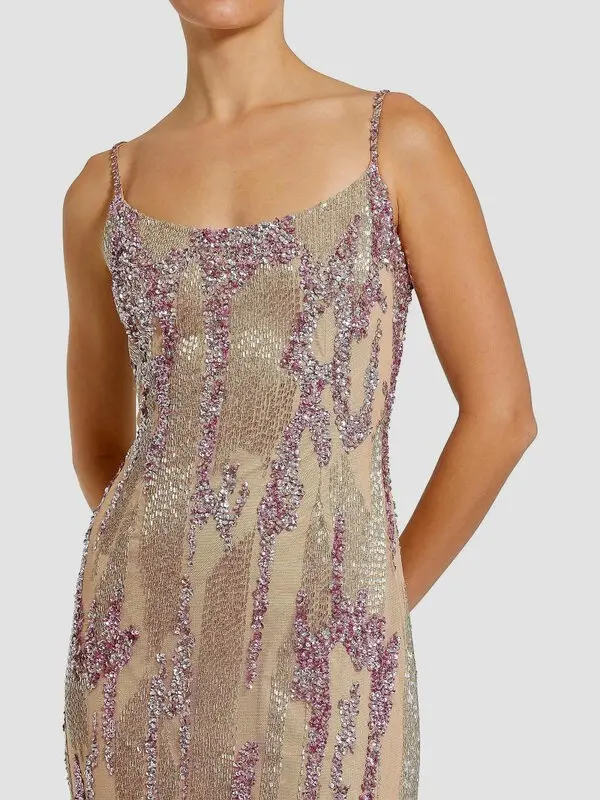 Mac Duggal Evening Sequined Mesh Gown