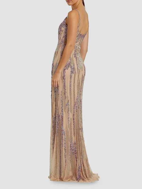 Mac Duggal Evening Sequined Mesh Gown