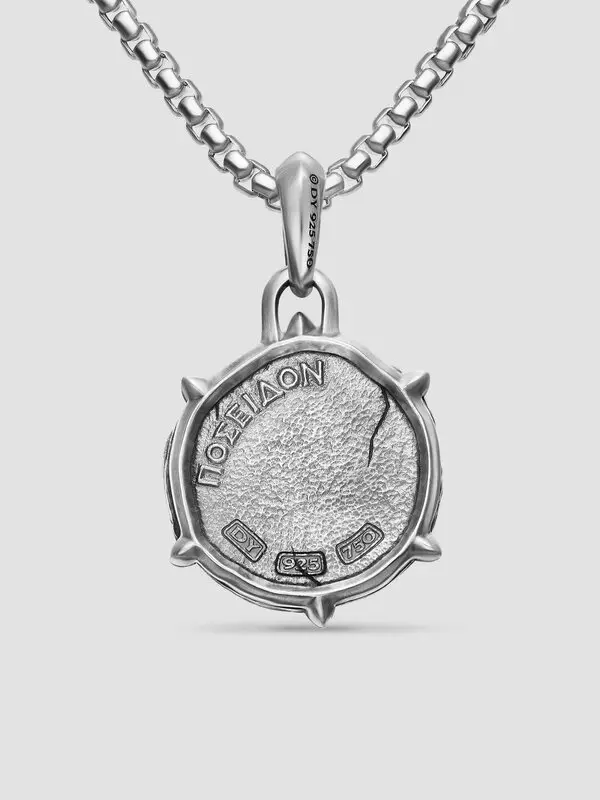 David Yurman Poseidon Amulet In Sterling With 18k Yellow Gold, 26.4mm