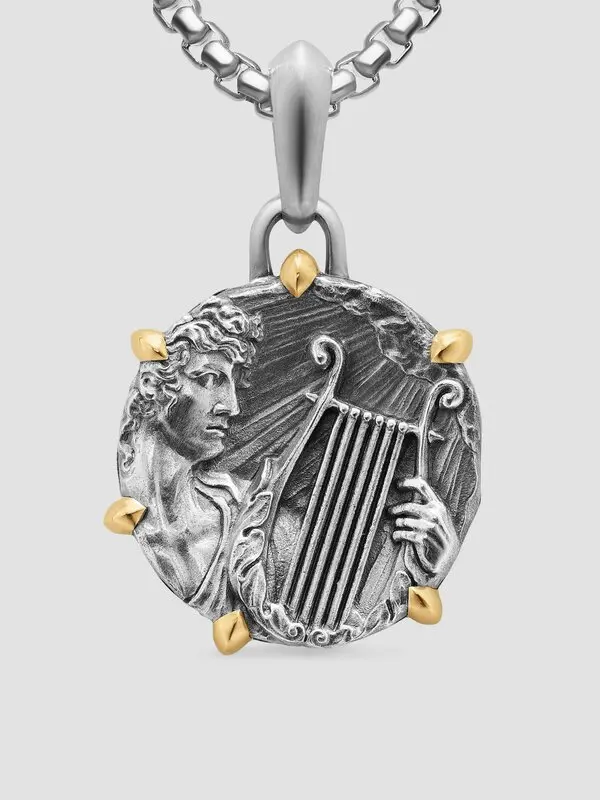 David Yurman Apollo Amulet In Sterling With 18k Yellow Gold, 26.4mm