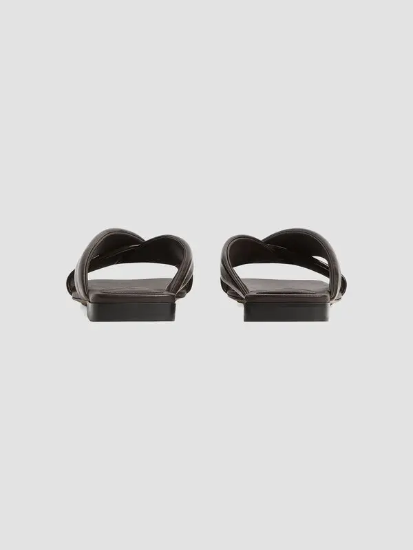 Bottega Veneta Interwoven Leather Flat Sandals