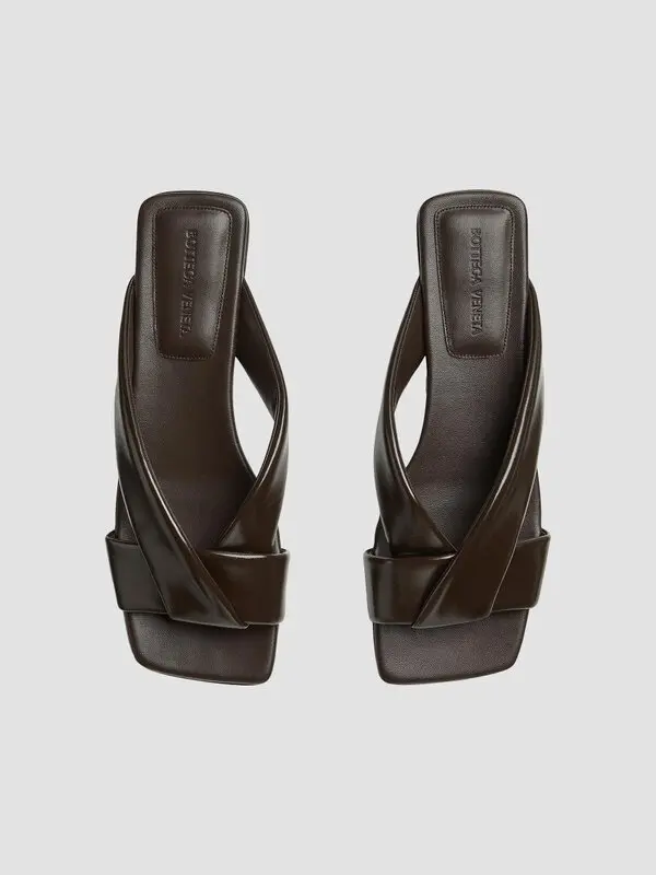 Bottega Veneta Interwoven Leather Flat Sandals