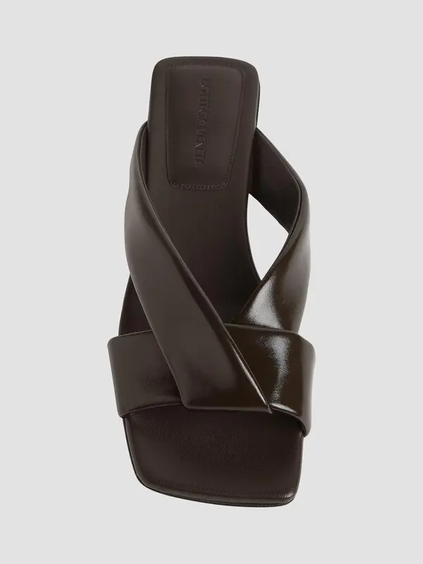 Bottega Veneta Interwoven Leather Flat Sandals