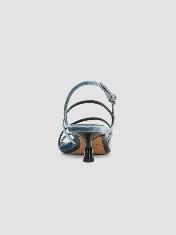 Vince Tania 45mm Velvet Slingback Sandals - Blue Slate