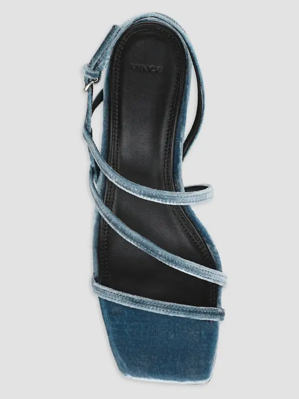 Vince Tania 45mm Velvet Slingback Sandals - Blue Slate