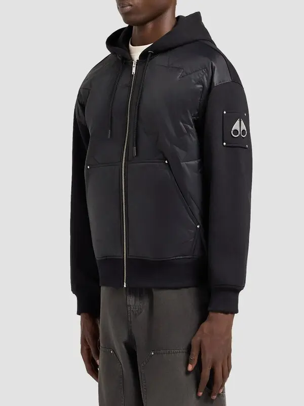 Moose Knuckles Sportswear Ashby Mixed-media Zip-up Hoodie