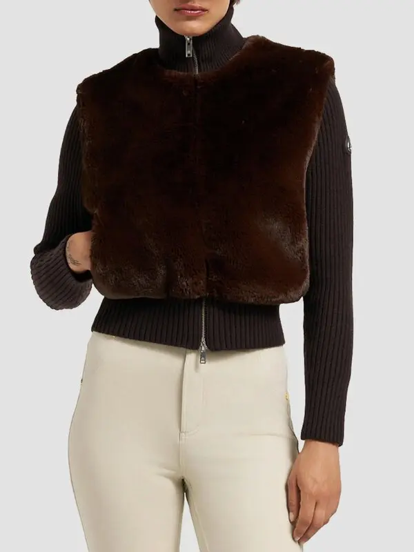 Moose Knuckles Dua Bunny Wool-cashmere Zip Cardigan - Espresso