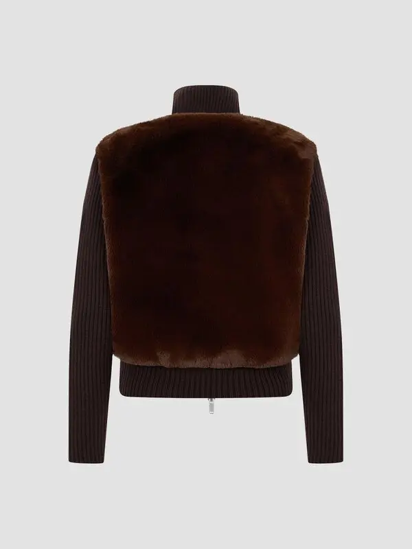 Moose Knuckles Dua Bunny Wool-cashmere Zip Cardigan - Espresso
