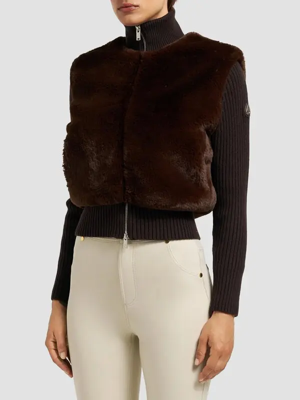 Moose Knuckles Dua Bunny Wool-cashmere Zip Cardigan - Espresso