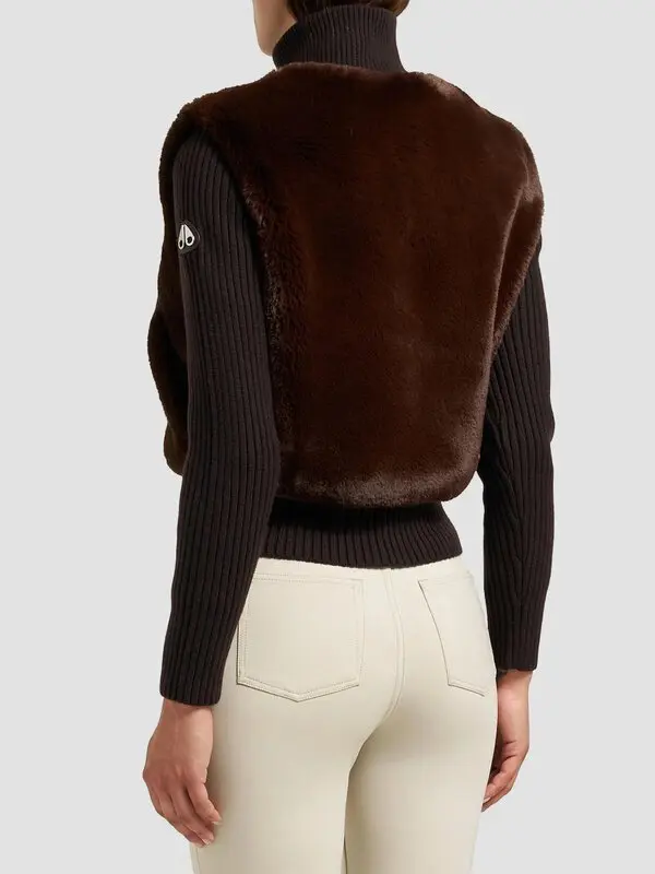 Moose Knuckles Dua Bunny Wool-cashmere Zip Cardigan - Espresso