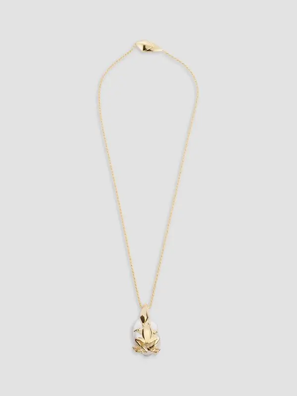 Bottega Veneta Rana 18k--plated & Cultured Freshwater Pearl Pendant Necklace - Gold