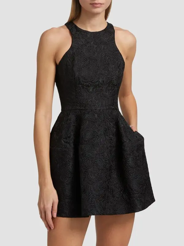Michael Kors Floral Matelassé Racerback Bubble Minidress