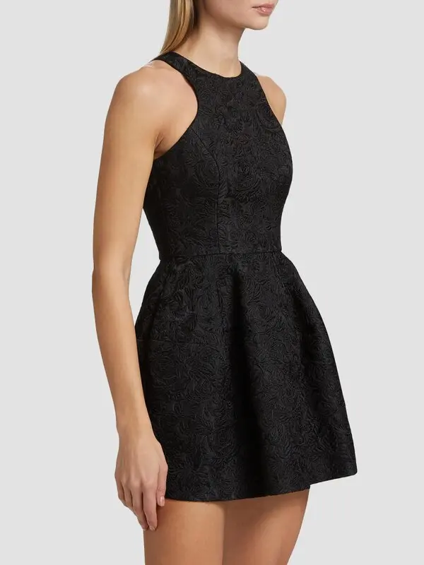 Michael Kors Floral Matelassé Racerback Bubble Minidress