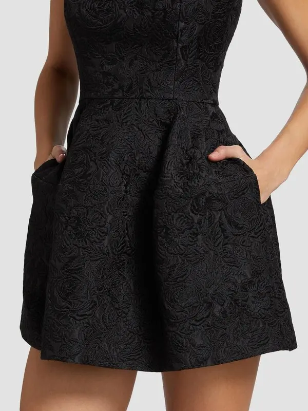 Michael Kors Floral Matelassé Racerback Bubble Minidress