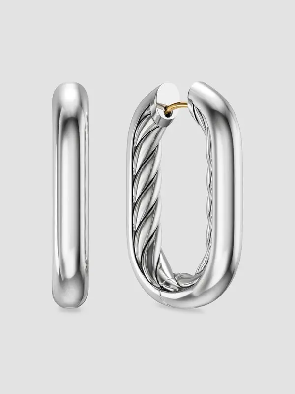 David Yurman Dy Madison Smooth Hoop Earrings In Sterling 29.5mm - Silver