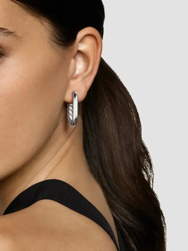 David Yurman Dy Madison Smooth Hoop Earrings In Sterling 29.5mm