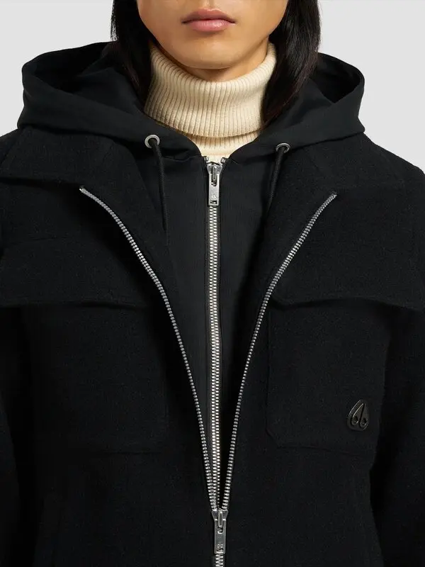 Moose Knuckles Snowdon Wool-blend Hooded Shirt Jacket