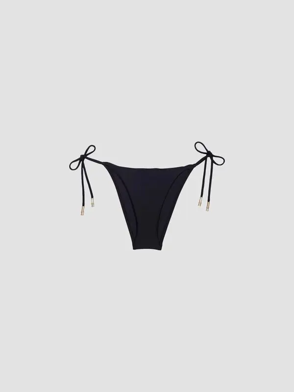 VIX PAULA HERMANNY 24k-gold-capped Side-tie Bikini Bottom - Black