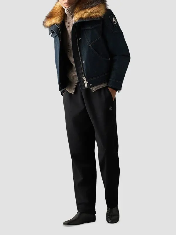 Moose Knuckles Faux Fur-trim Down Trucker Jacket