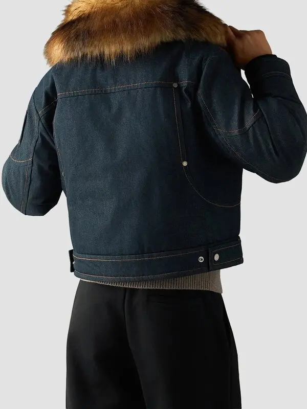 Moose Knuckles Faux Fur-trim Down Trucker Jacket