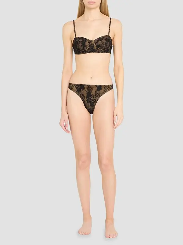 Norma Kamali Luca Floral Lace Bikini Bottom