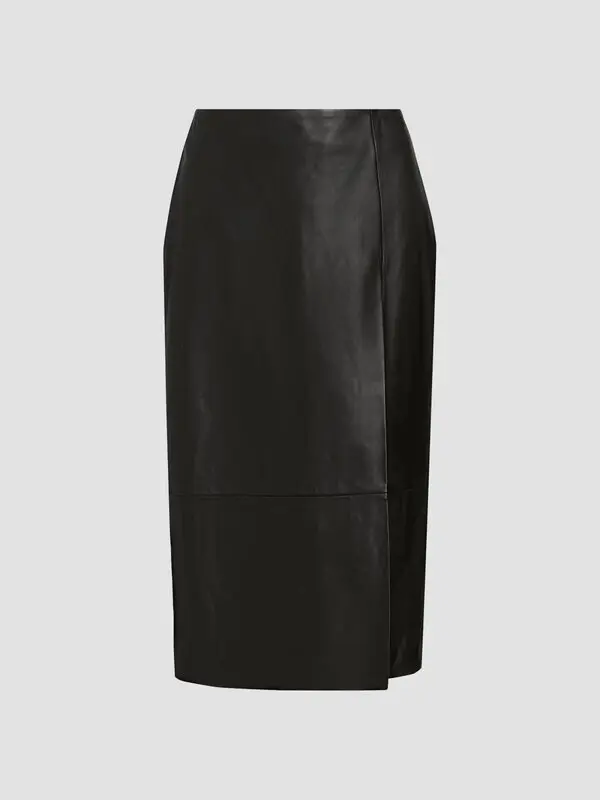 MONOT Leather Pencil Midi-skirt