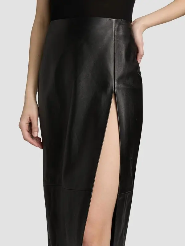 MONOT Leather Pencil Midi-skirt