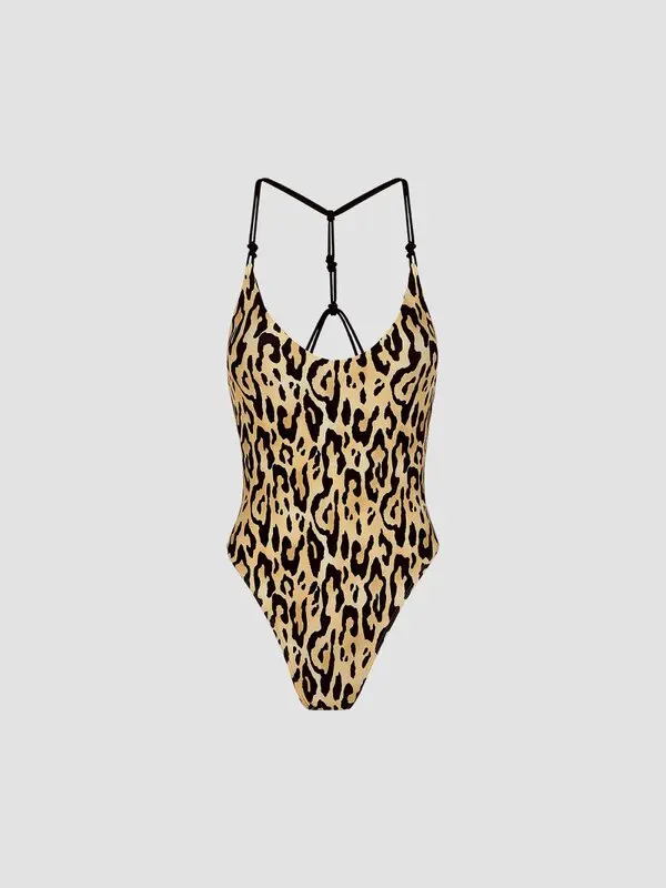 VIX PAULA HERMANNY Tyla Leopard-print Cheeky One-piece Swimsuit - Multi